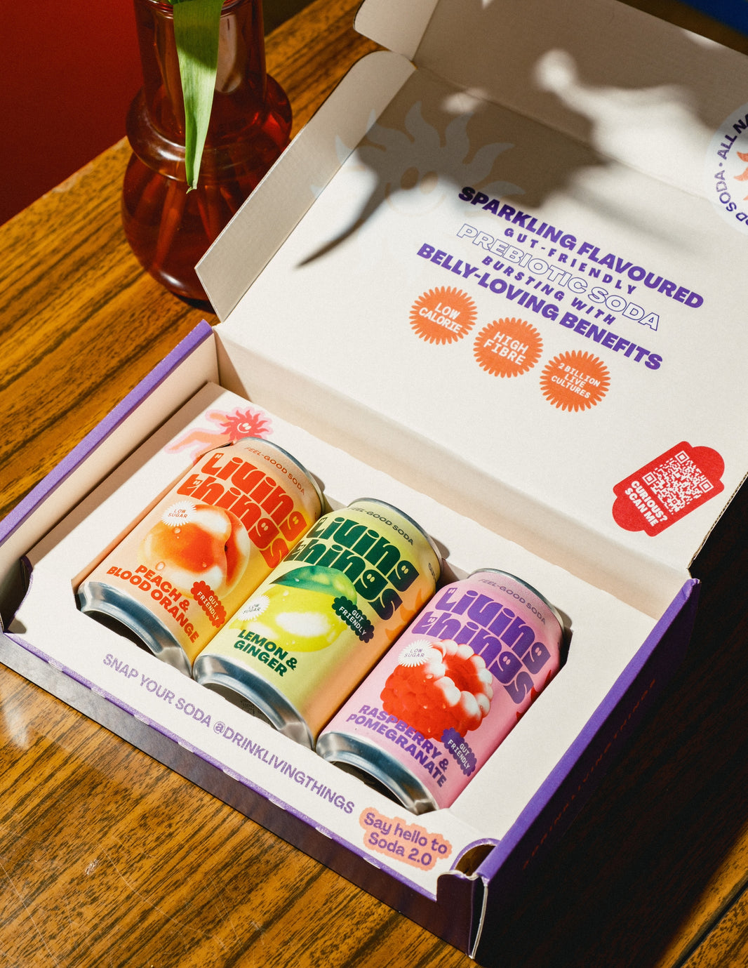 Living Things Raspberry & Pomegranate Prebiotic Soda