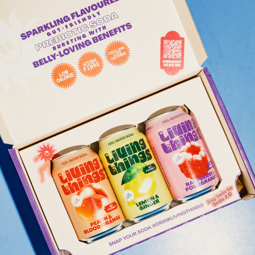 Living Things Raspberry & Pomegranate Prebiotic Soda